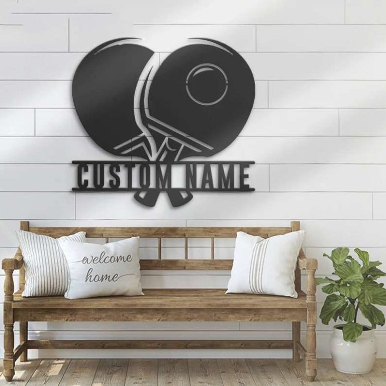 Racket Table Tennis Player Ping Pong Sign Custom Metal Sign - Custom ...