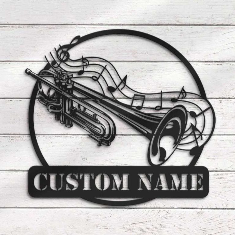 Trumpet Musical Instrument Personalized Trumpet Player Name Sign Music ...