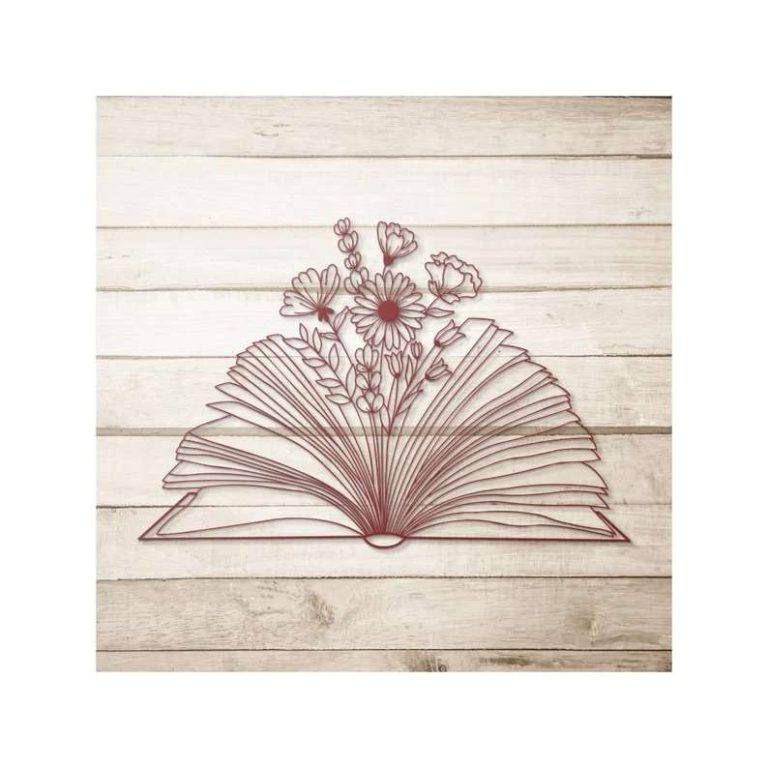 Wildflower Book Metal Wall Art Reading Sign Book Lover Gift - Custom ...