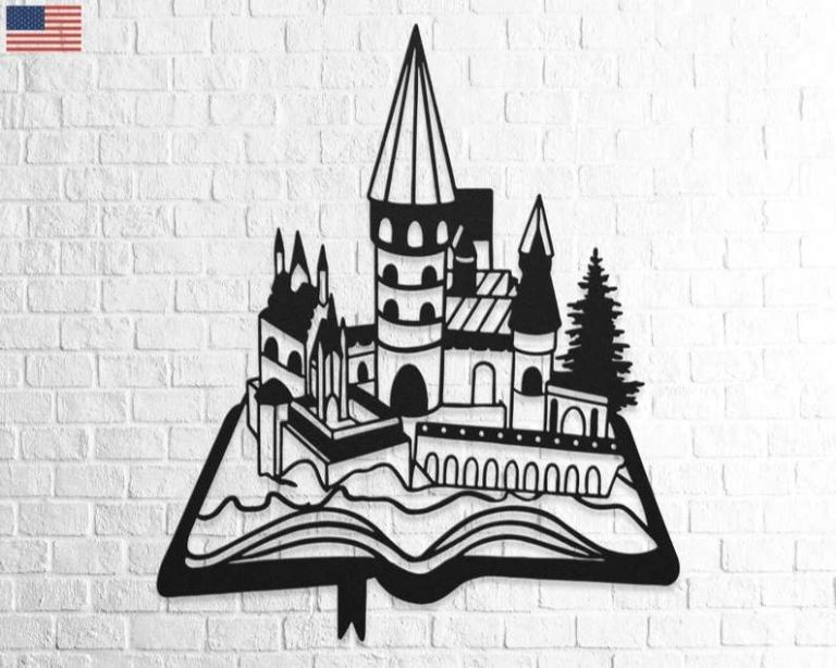 Wizard Book Metal Wall Art Wizards Room Reading Room Decor Custom Metal Sign Custom Laser Cut