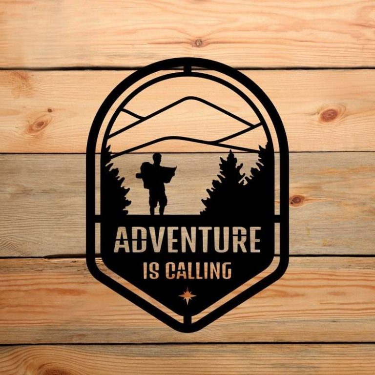 Adventure is Calling Camping Hiking Sign for Outdoorsy People Custom ...