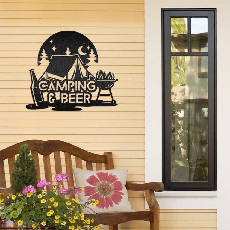 Camping And Beer Funny Camping Metal Sign Drive Slow Drunk Campers ...