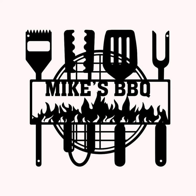 Custom BBQ Metal Wall Art Personalized Metal Name Sign Backyard Signs ...