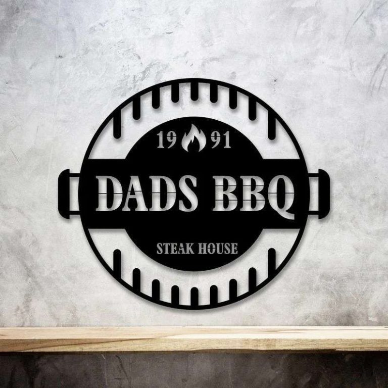 Custom BBQ Sign Gifts For Dad Sign For Backyard Kitchen Home Outdoor ...