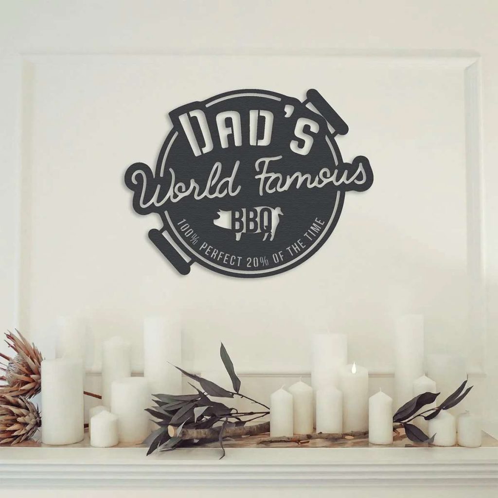 Custom Dads BBQ Sign Bar And Grill Sign Barbecue Lover Sign Dad Gifts ...