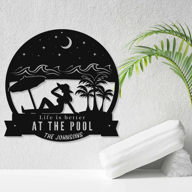 Custom Pool Sign Life Is Better At The Pool Swimming Pool House Decor ...