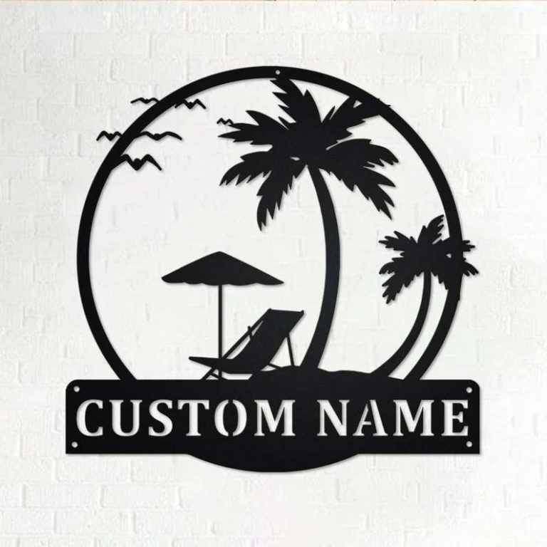 Custom Sunset Beach Sign Metal Beach Wall Art Decoration For Room ...