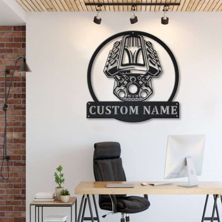 Customized Engine Machine Metal Sign Engine Machine Decoration Workshop ...