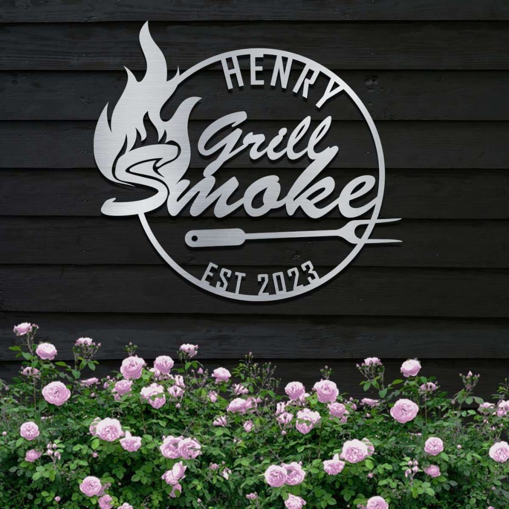 Customized Metal Grill Sign for Home Decor - Personalized Grilling Sign ...
