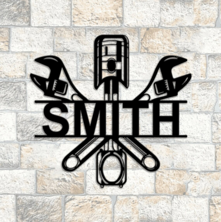 Mechanic Tools Sign Personalized Workshop Name Signs Decor Garage Sign ...