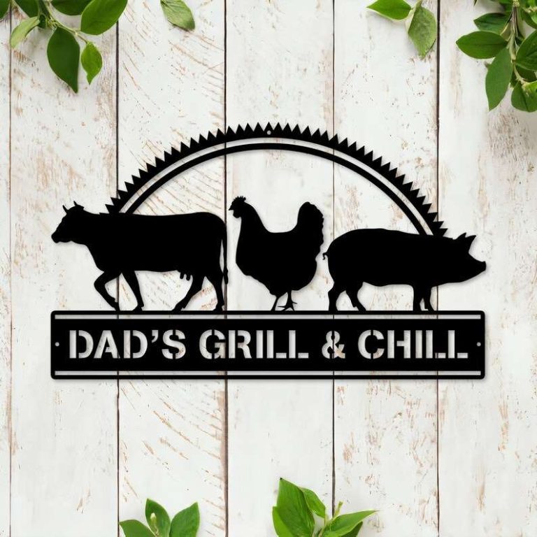 Personalized BBQ And Grill Sign Cow Chicken Pig Wall Decor Barbecue ...