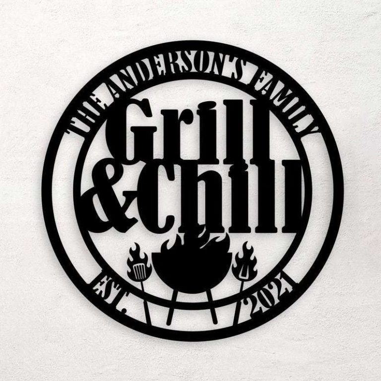 Personalized Backyard Bar And Grill Sign Patio Metal Sign BBQ Outside ...