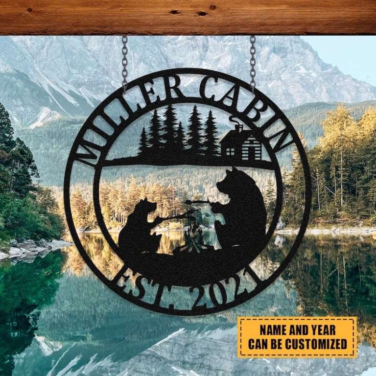 Personalized Bear Campfire Sign Bear Hunting Camping Custom Metal Sign ...