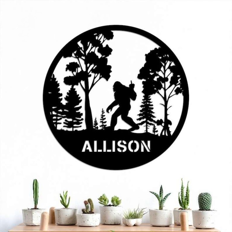 Personalized Bigfoot Middle Finger Sasquatch Lodge Cabin Decor Funny ...