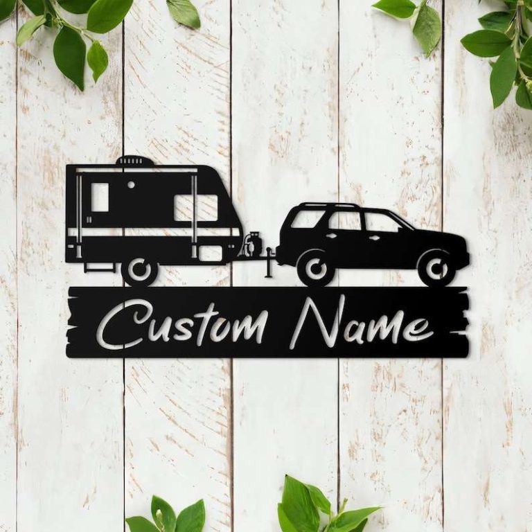 Personalized Camper Trailer Woodland Camping Custom Metal Sign - Custom ...