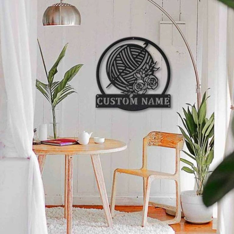 Personalized Crochet Sign Knitting Sign Crochet Hooks Custom Metal Sign ...