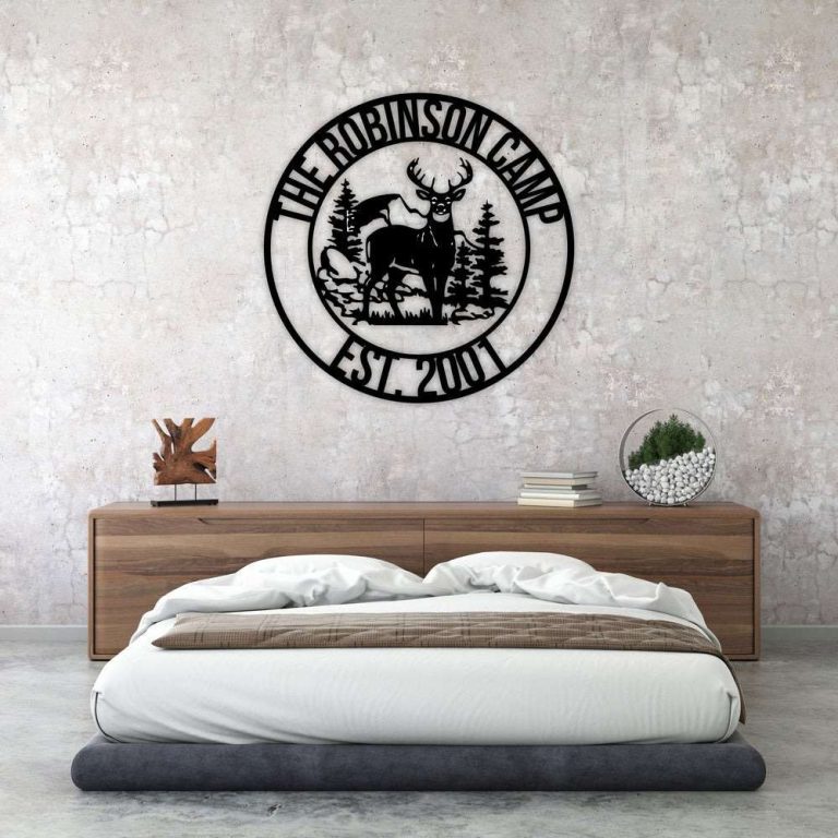 Personalized Deer Camp Sign Deer Antler Decor Deer Hunter Gift Sign For ...