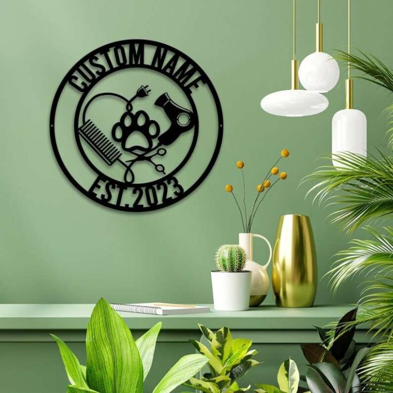 Personalized Dog Grooming Sign Groomer Name Sign Pet Grooming Wall ...