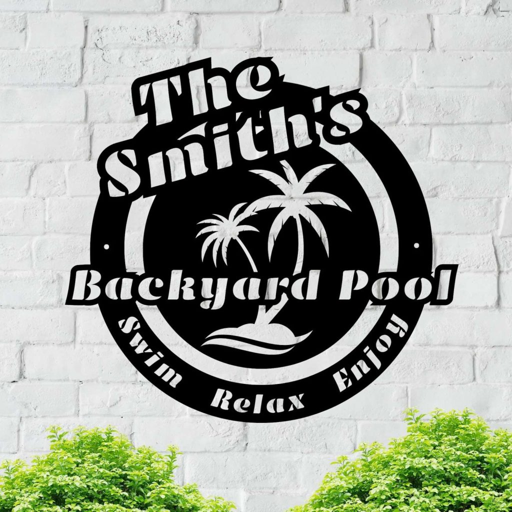 Personalized Family Pool Sign Patio Decor Tiki Bar Decor Pool Oasis ...