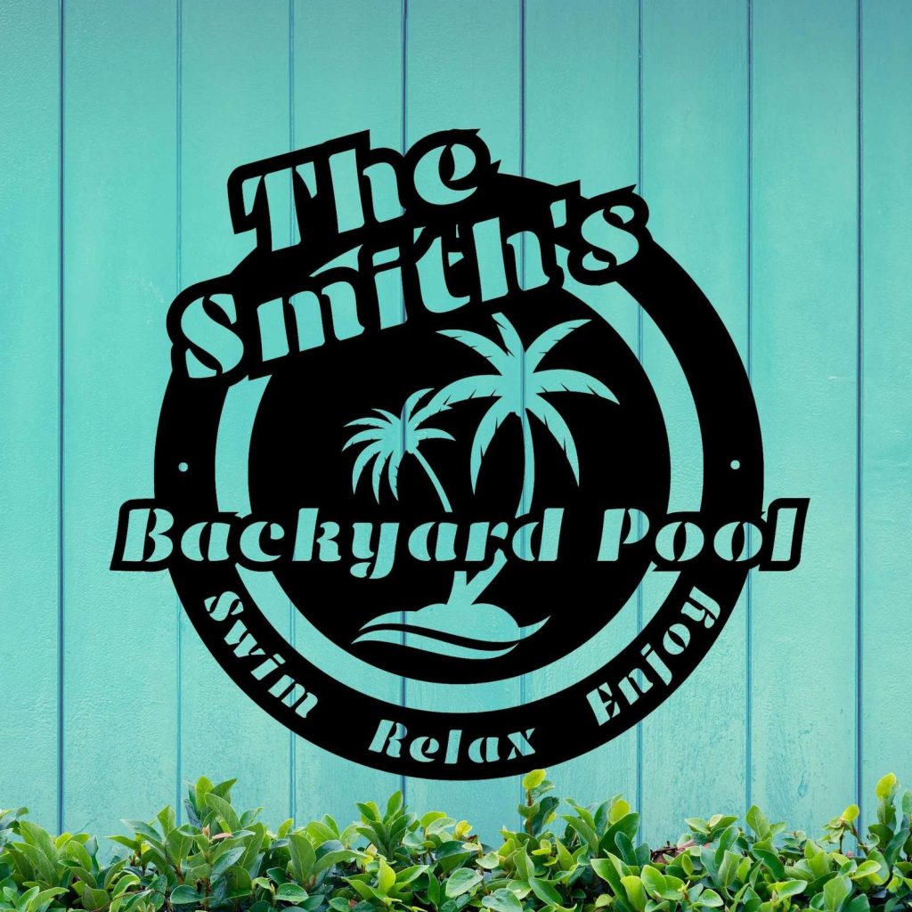 Personalized Family Pool Sign Patio Decor Tiki Bar Decor Pool Oasis ...