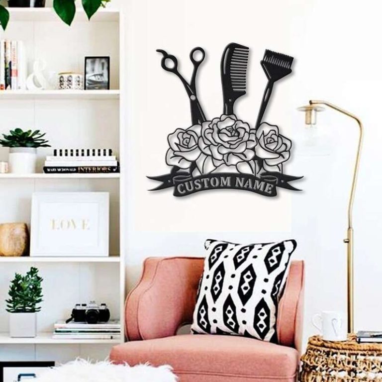 Personalized Floral Hairdresser Sign Hair Stylist Metal Sign Hair Salon ...