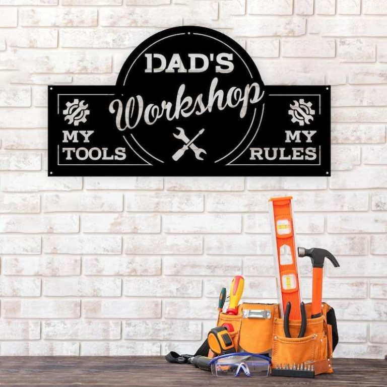 Personalized Garage Sign My Tools My Rules Custom Metal Signs Workshop ...