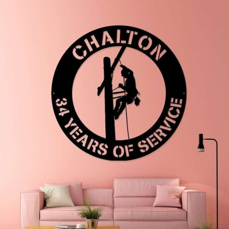 Personalized Lineman Address Sign Electrician Retirement Gift Years of ...