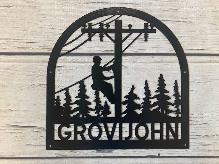 Personalized Lineman Power Lineman Last Name Custome Metal Sign - Custom Laser Cut Metal Art ...