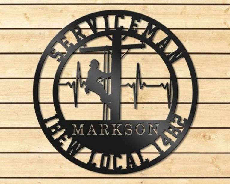 Personalized Lineman Serviceman IBEW Local Custom Metal Sign - Custom Laser Cut Metal Art ...