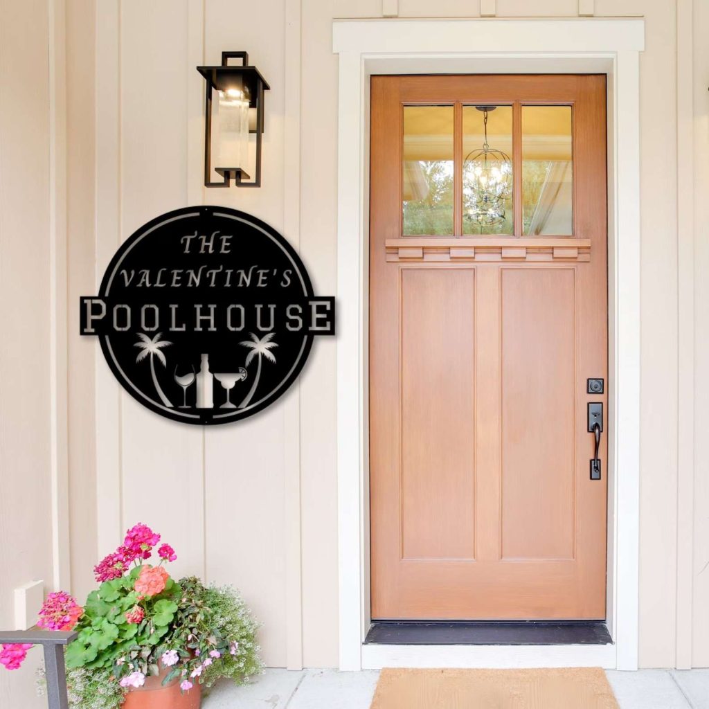 Personalized Metal Poolside Sign Swimming Pool Decor Poolhouse Sign ...