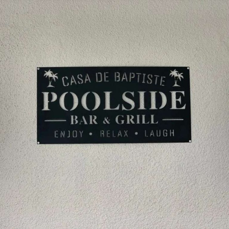 Personalized Name Poolside Bar And Grill Sign Tiki Bar Sign Pool Oasis ...