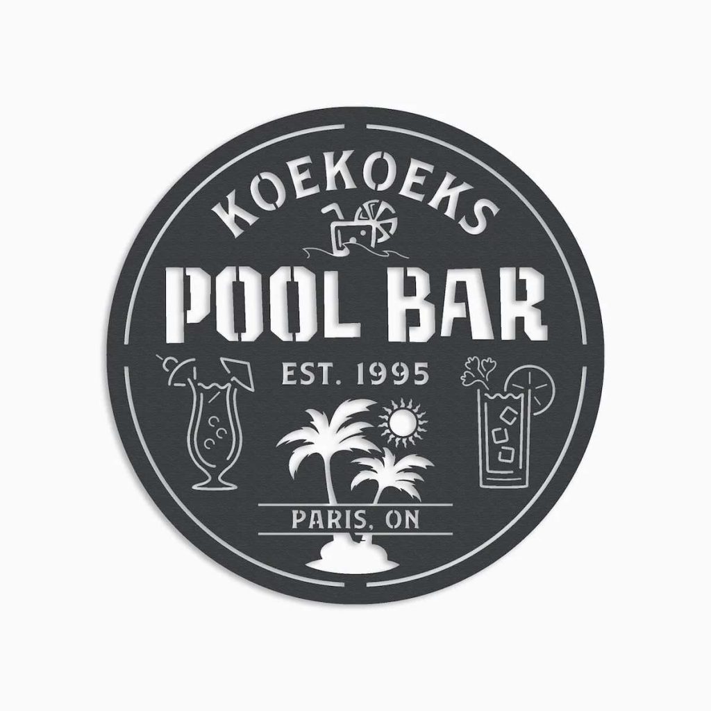 Personalized Pool Bar Sign Poolside Paradise Metal Sign Pool Gift ...