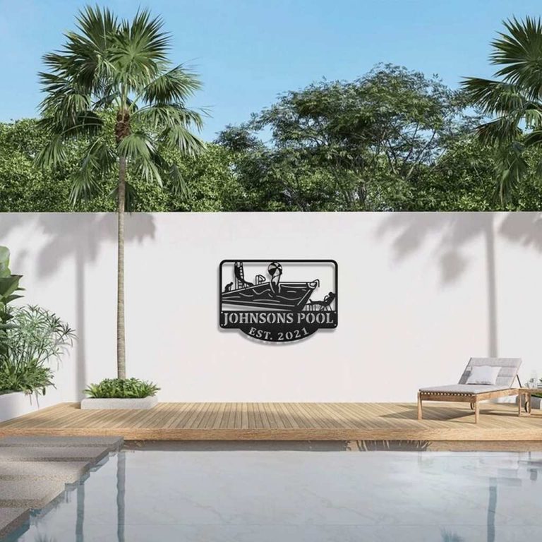 Personalized Pool Established Year Metal Sign Custom Pool Bar Signs ...