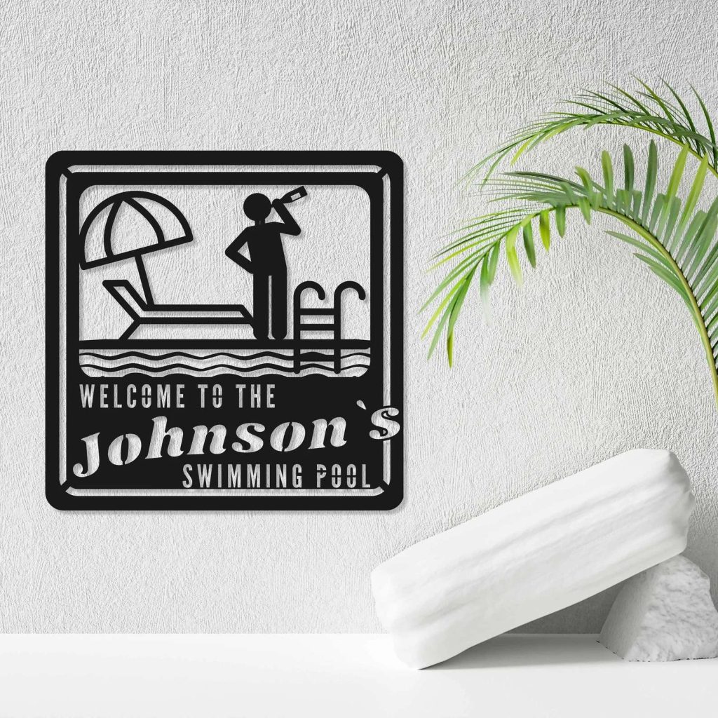 Personalized Pool Sign Welcome Sign Poolside Sign Pool House Decor Sign ...