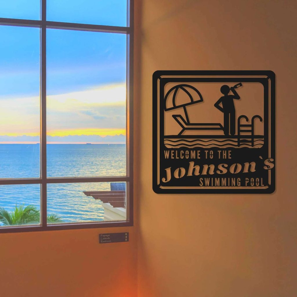 Personalized Pool Sign Welcome Sign Poolside Sign Pool House Decor Sign ...