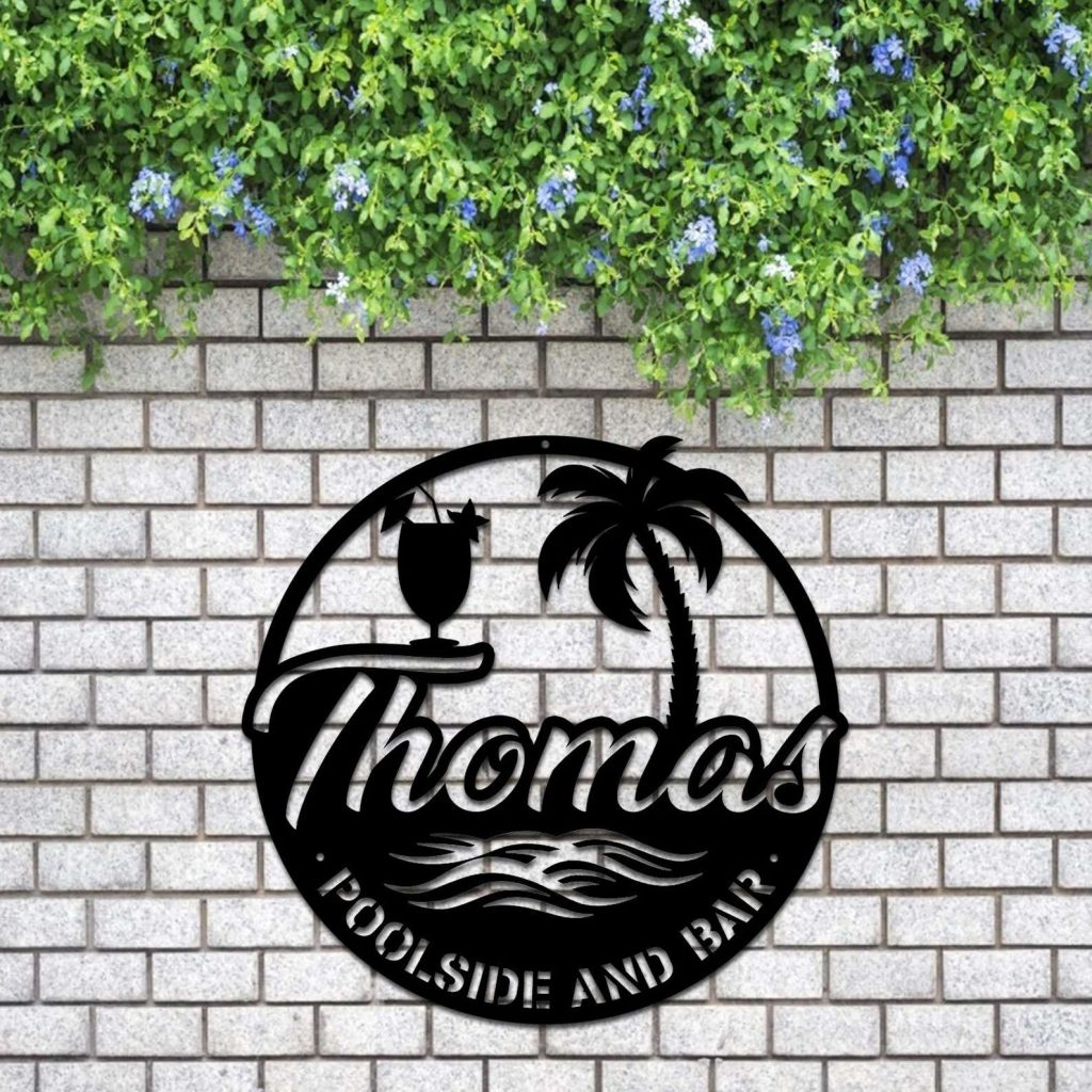 Personalized Poolside And Bar Metal Sign Swimming Pool Sign Pool And ...