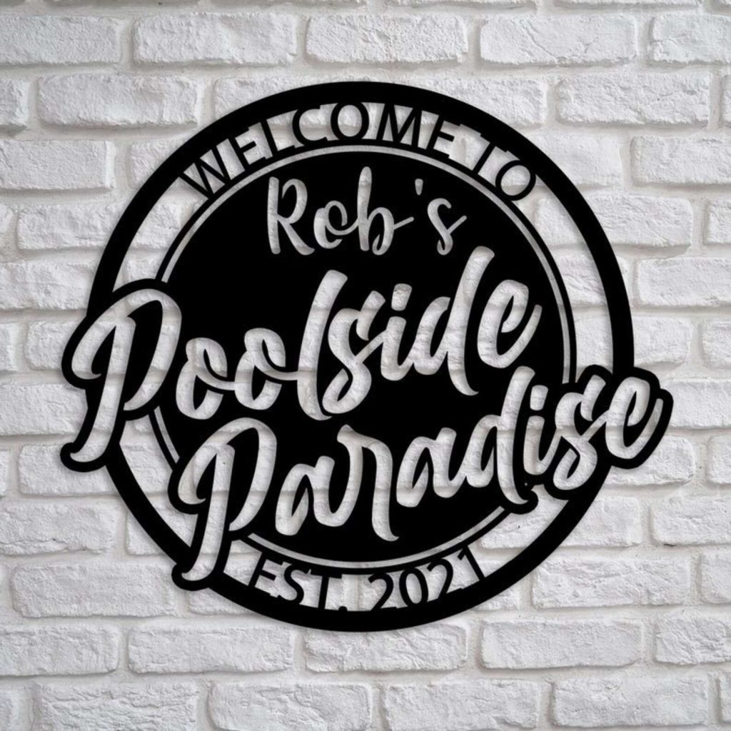 Personalized Poolside Sign Swimming Pool Sign Welcome Sign Poolside ...