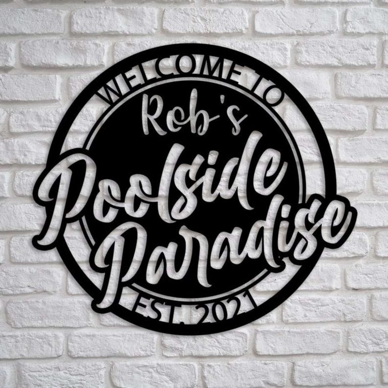 Personalized Poolside Sign Swimming Pool Sign Welcome Sign Poolside ...