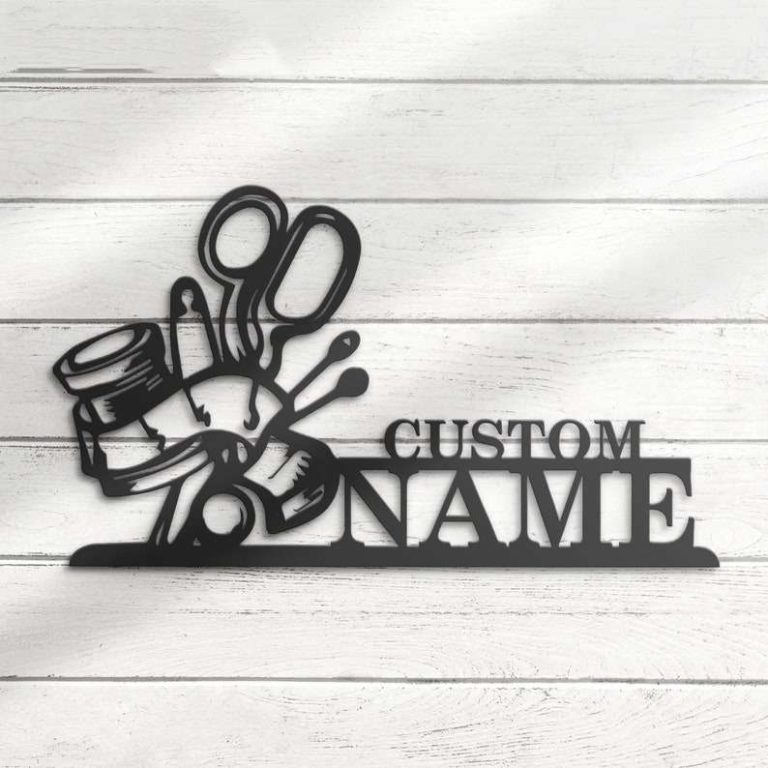 Personalized Sewing Machine Metal Sign Sew Quilting Sign Tailor Shop ...