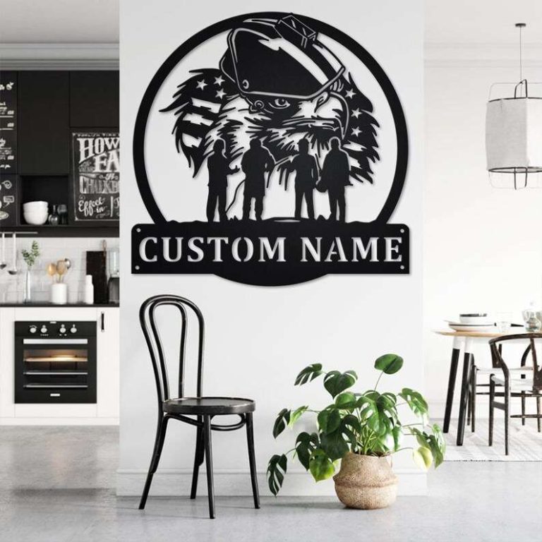 Personalized US Eagle Welder Squad Metal Wall Art Ironworker Custom ...