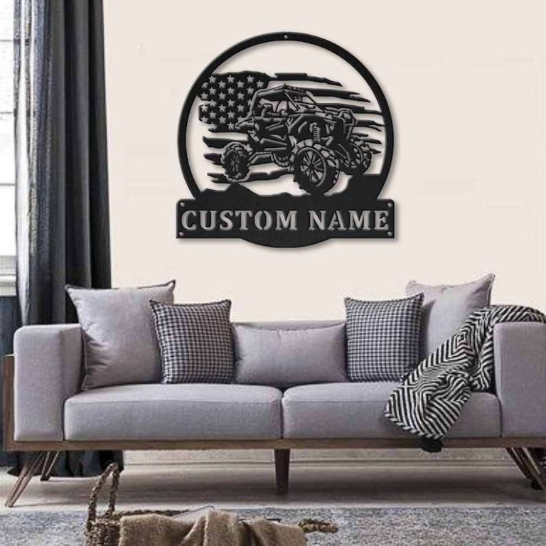 Personalized US Flag ATV Sign ATV Wall Art Decor Garage Sign Workshop ...
