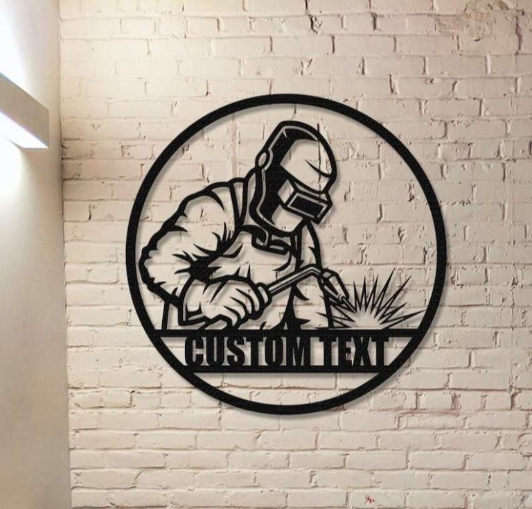 Personalized Welding Construction Welder Work Shop Decor Custom Metal ...