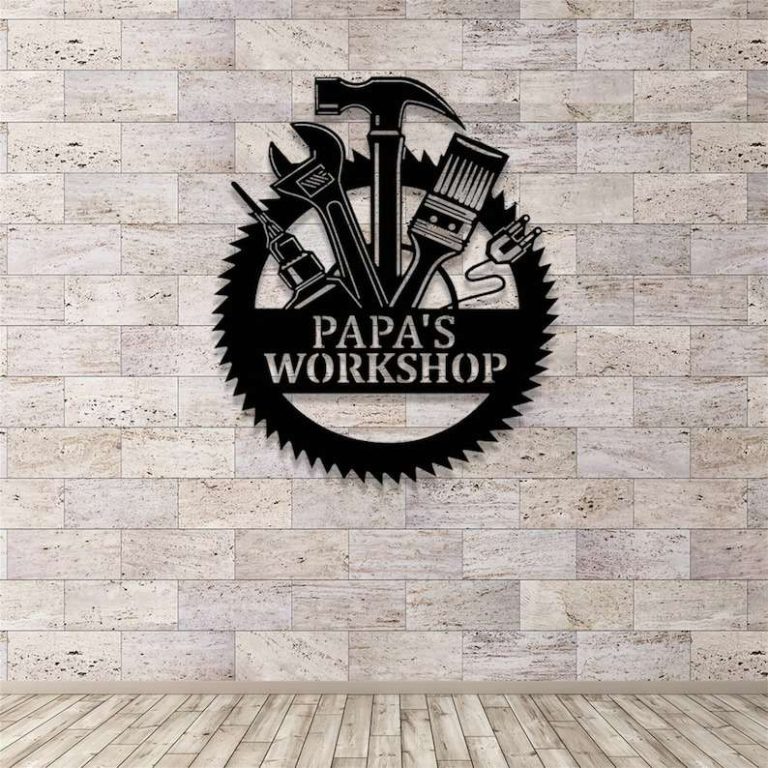 Personalized Workshop Sign Carpenter Tools Sign Papas Workshop Custom ...