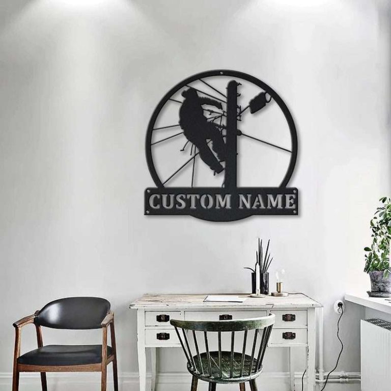 Personlized Lineman Wall Hanging Man Cave Home Decor Custom Metal Sign ...