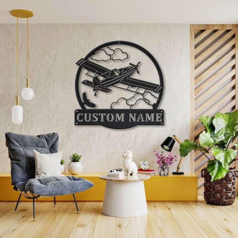 Personalized Agricultural Airplane Sign Aircraft Hangar Pilot Name Sign ...