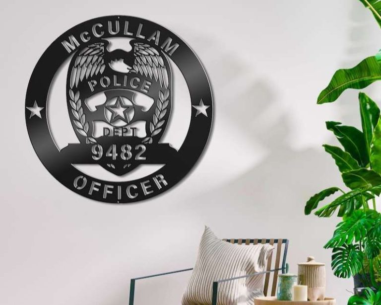 Personalized American Police Officer Sign Police Badge Independence Day ...