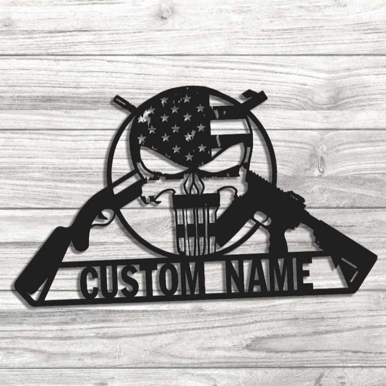 Personalized Armory AR15 Military Sign Punisher Skull Independence Day ...