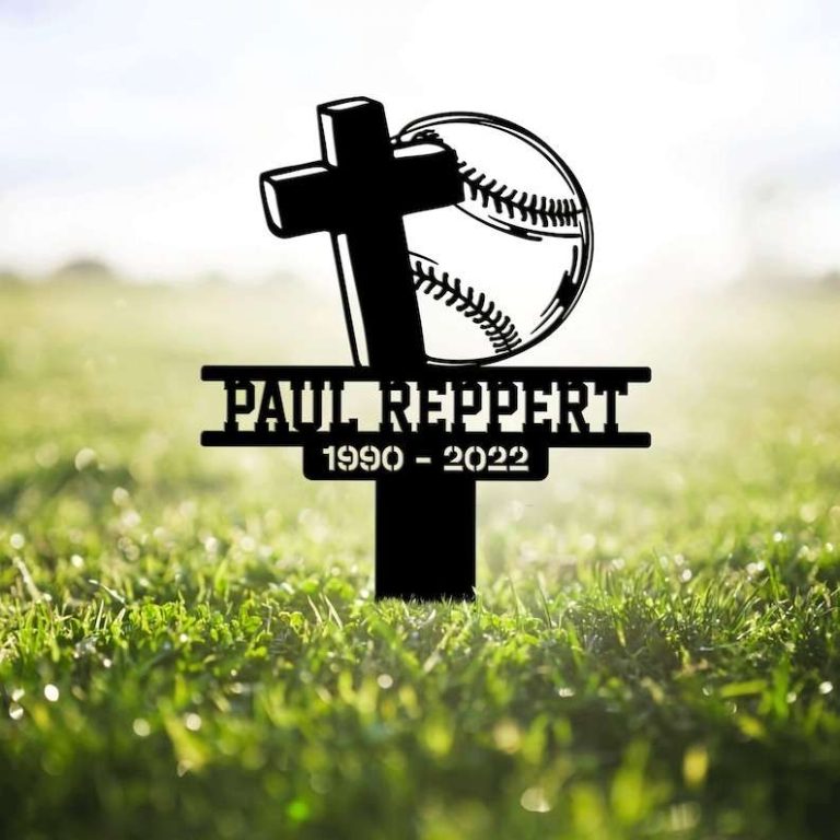 Personalized Baseball Player Memorial Sign Yard Stakes Baseball and ...