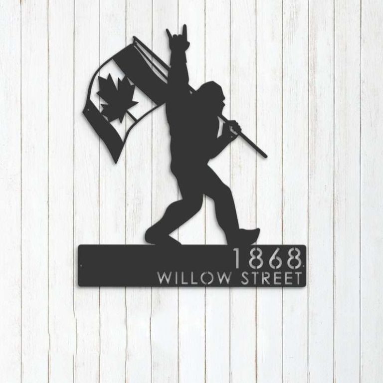Personalized Bigfoot Sasquatch With Canada Flag Address Sign House ...