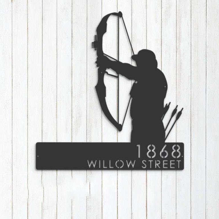 Personalized Bow Hunting Bowhunter Archer Address Sign House Number ...